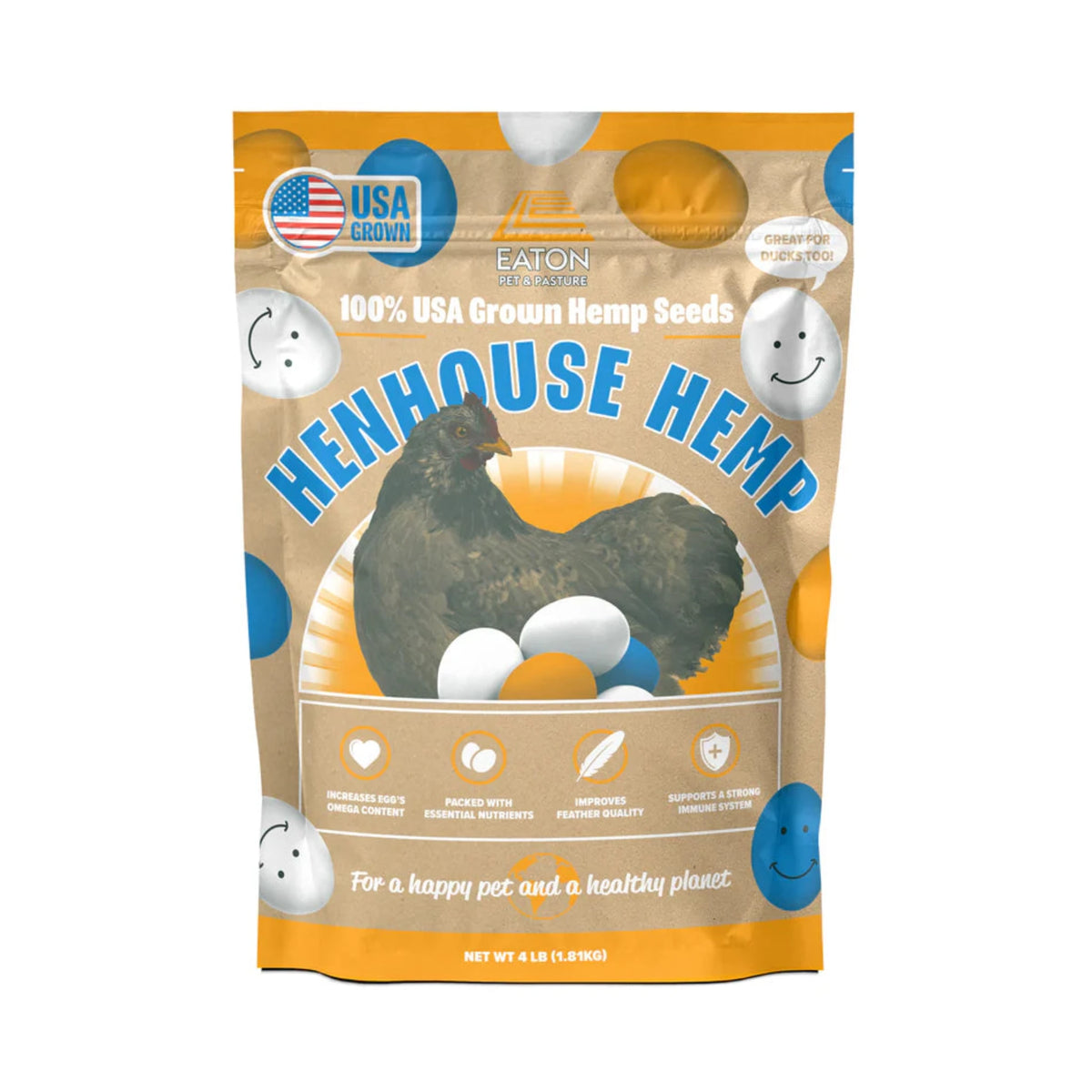 Henhouse Hemp Seeds by Eaton - 4 lb (Omega-3) | Hatching Time